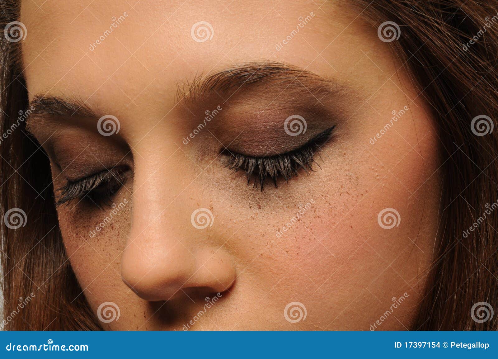 Pretty Young Face Close Up - Eyes Shut Stock Photo - Image of closeup ...