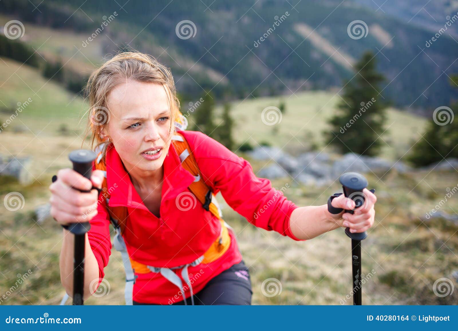 Pretty, young female hiker stock photo. Image of active - 40280164