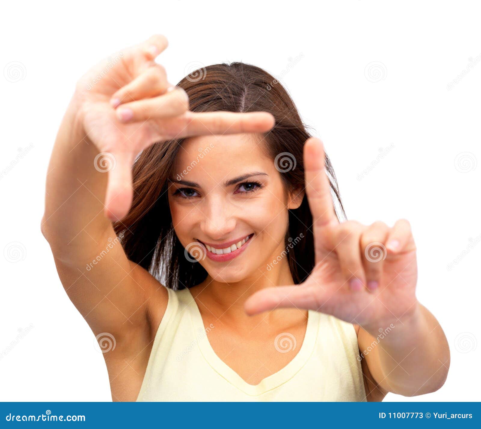 Pretty Young Female Making a Frame with Hands Stock Image - Image of ...