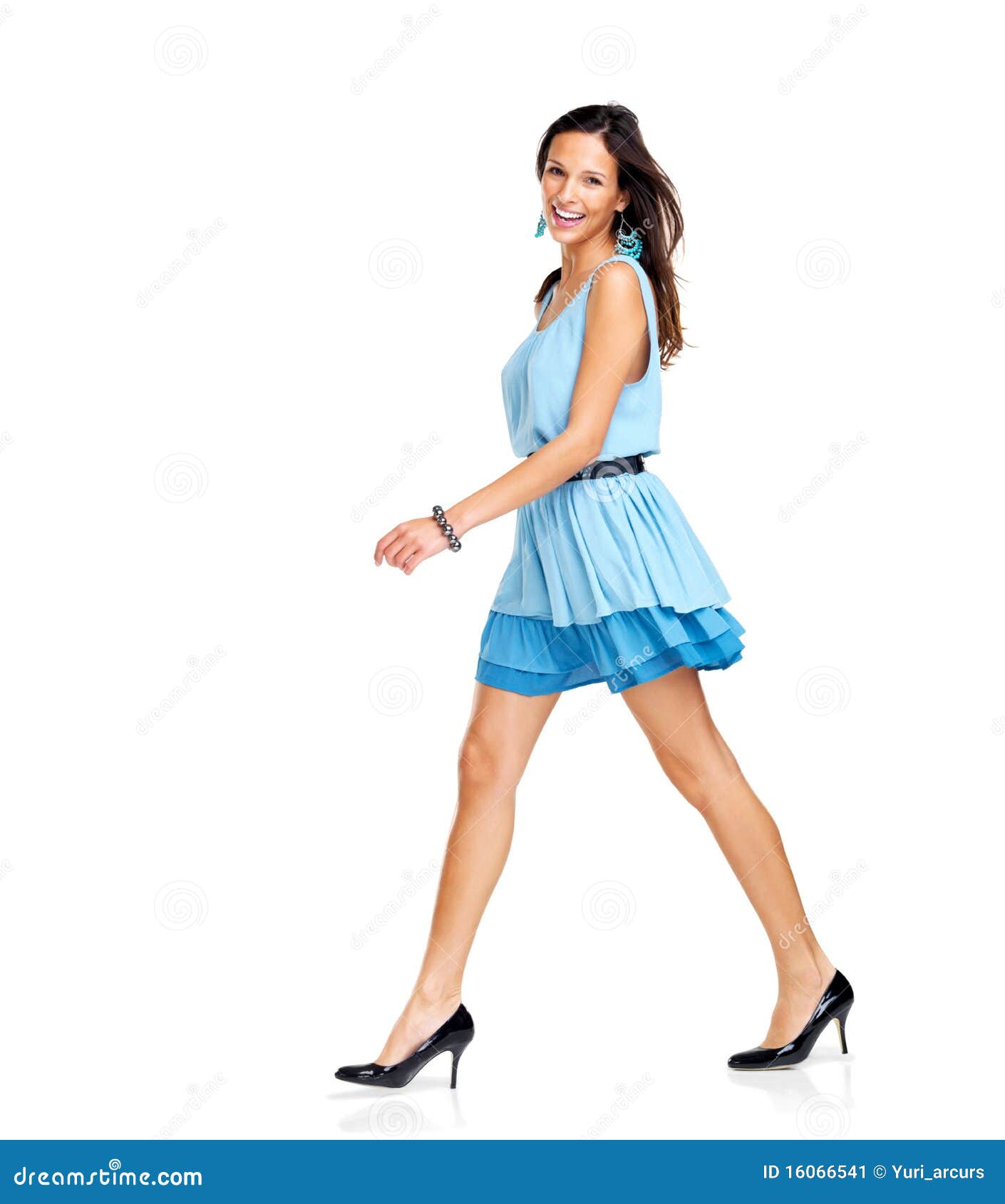 Pretty Young Female Model Walking Stock Image - Image of cool ...