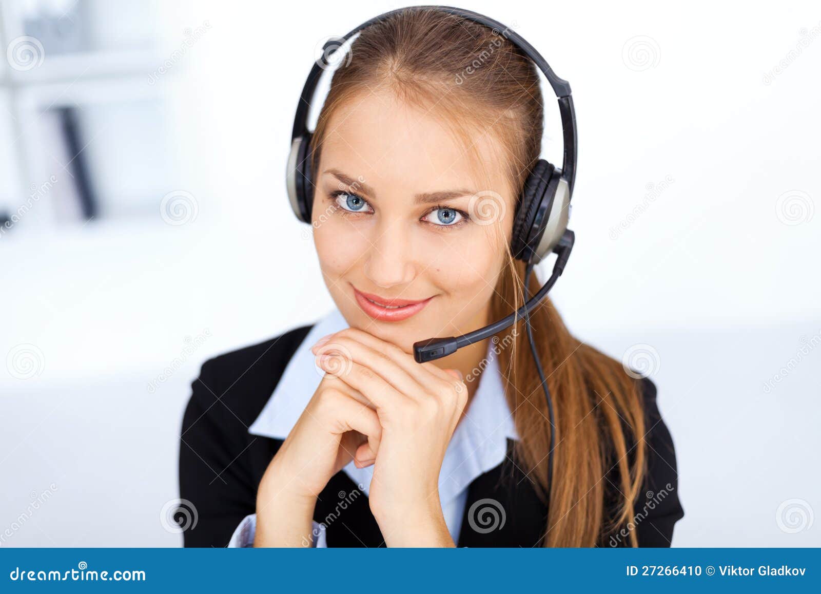 Pretty Young Female Operator Stock Photo - Image: 27266410