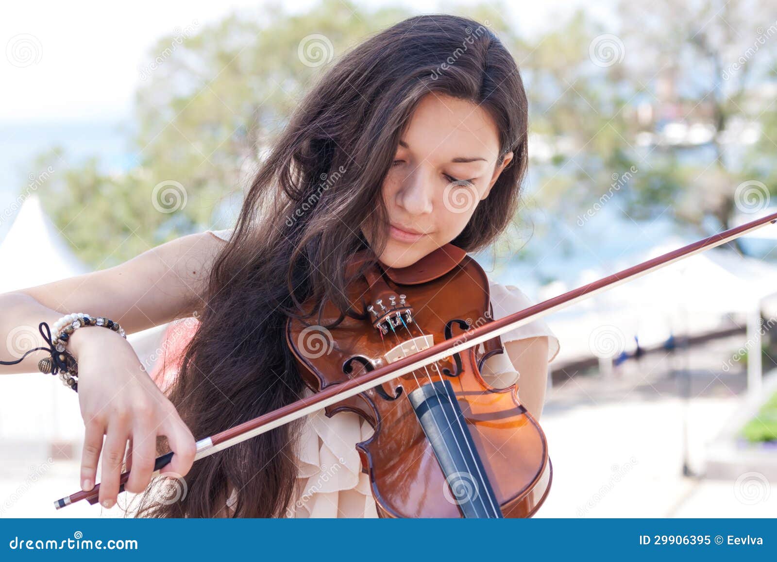 Young Female Playing the Violin. Stock Image - Image of caucasian ...