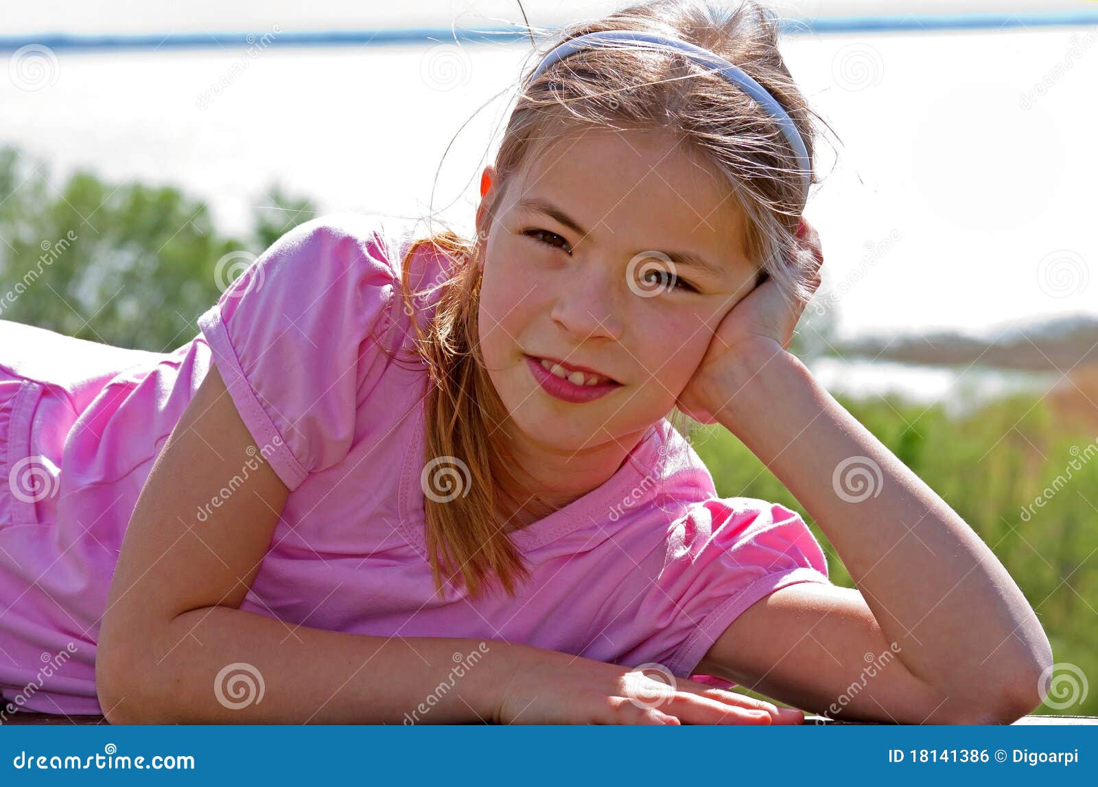 Pretty young girl stock photo. Image of enjoy, summer - 18141386