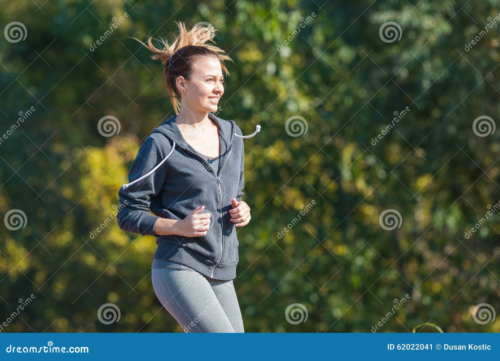 Pretty young girl jogging stock image. Image of caucasian - 62022041