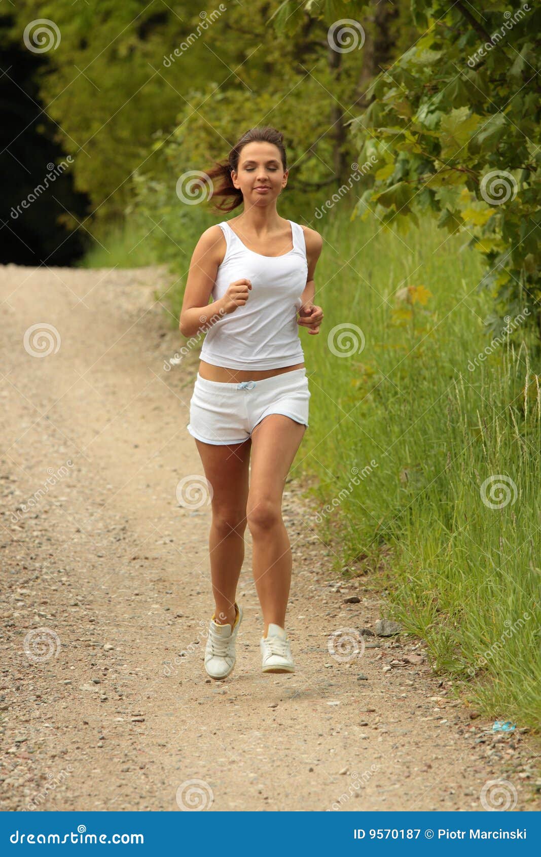 Pretty young girl runner. stock image. Image of human - 9570187