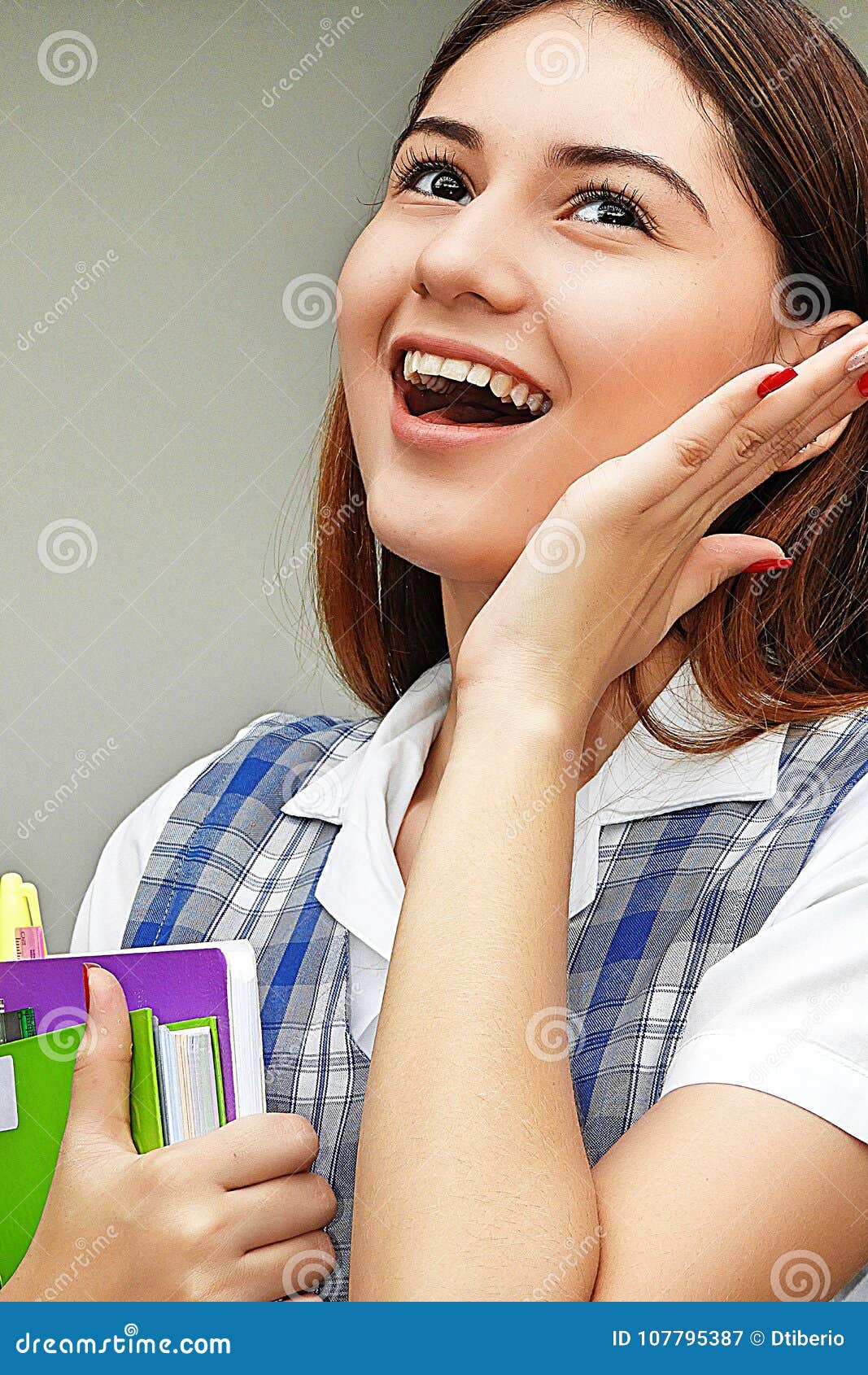 Excited Female Student stock image. Image of pupil, thrilled - 107795387