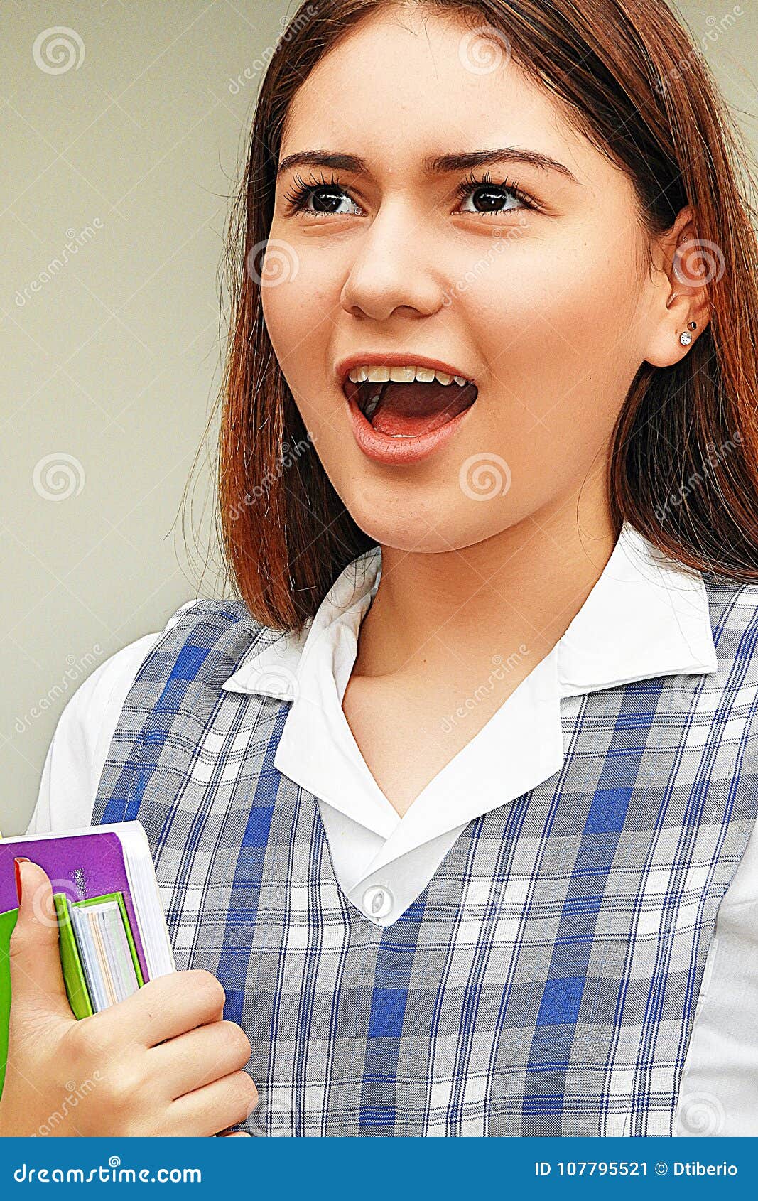 Surprised Female Student stock image. Image of pupil - 107795521