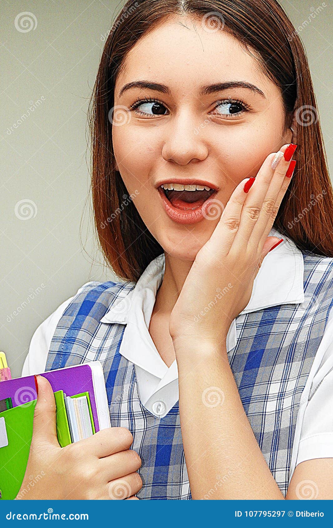 Surprised Prep Girl Student Stock Image - Image of juvenile, girl ...