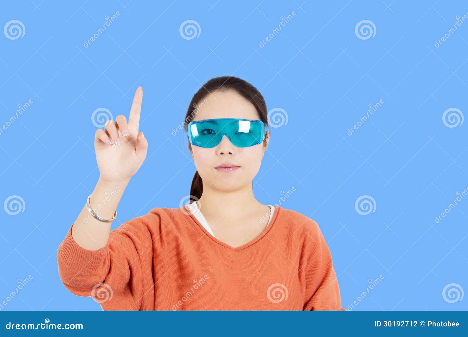 Woman touch stock photo. Image of finger, business, asia - 30192712