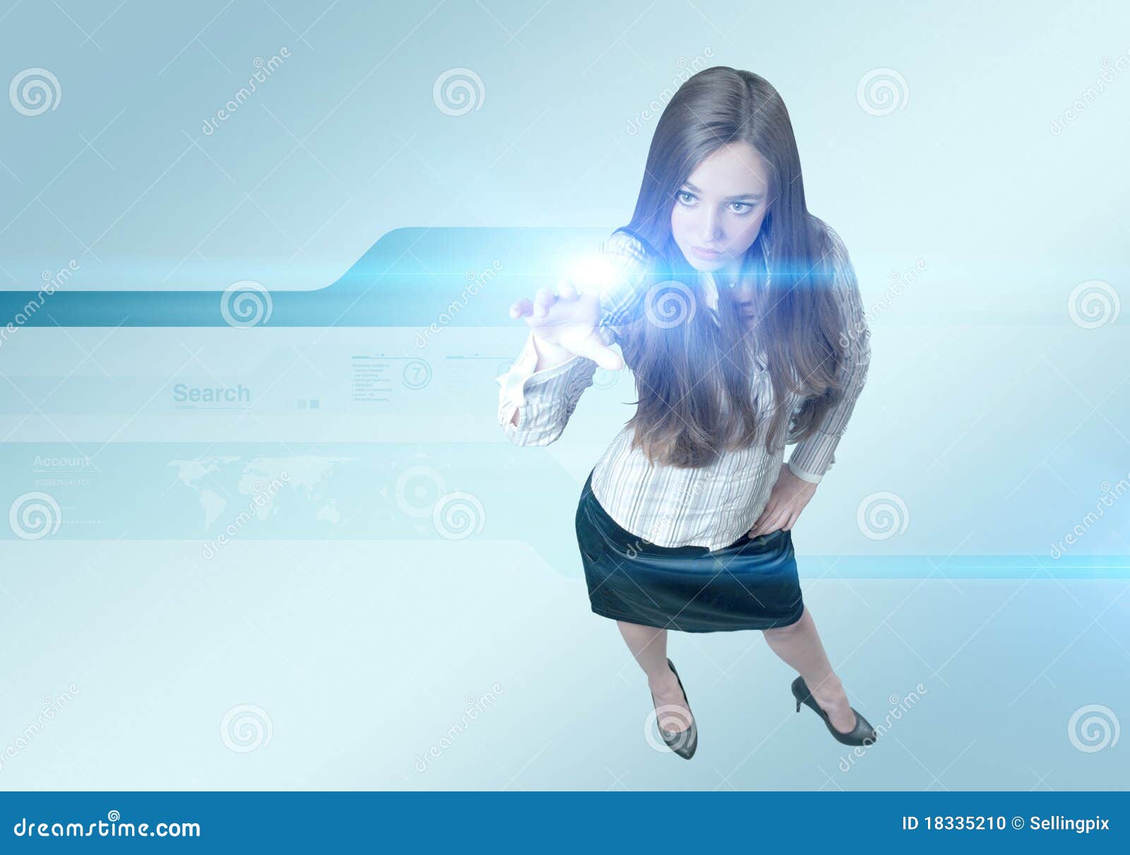 Pretty Young Lady Using New Technologies Stock Photo - Image of ...