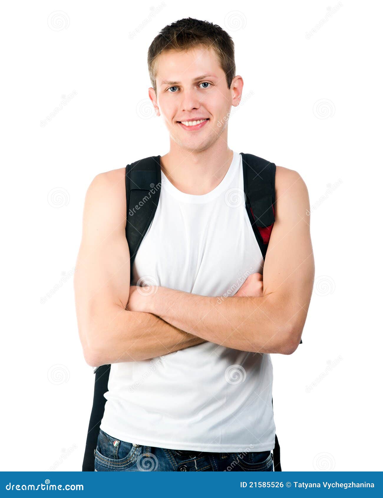 Pretty Young Man on White Background Stock Photo - Image of cool ...