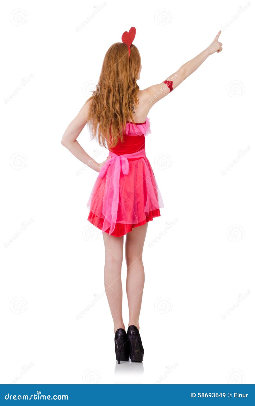 Pretty Young Model in Mini Pink Dress Isolated on Stock Image - Image ...