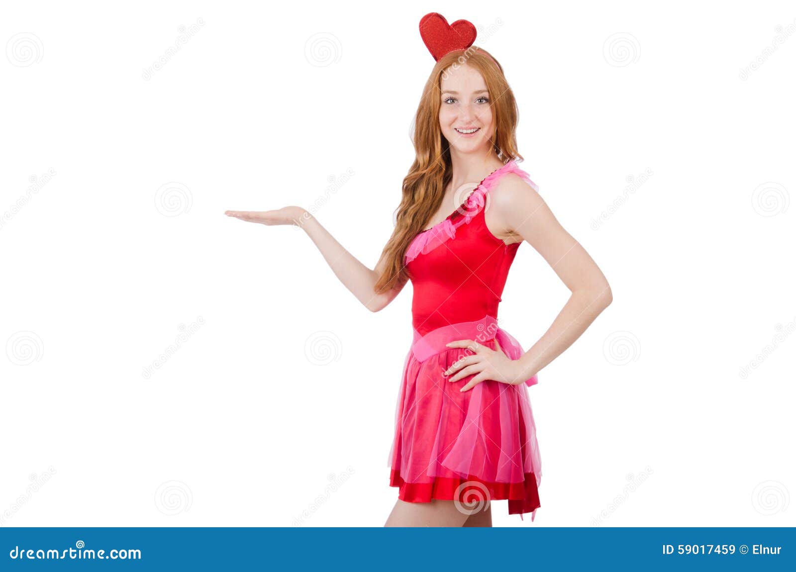 Pretty Young Model in Mini Pink Dress Isolated on Stock Image - Image ...