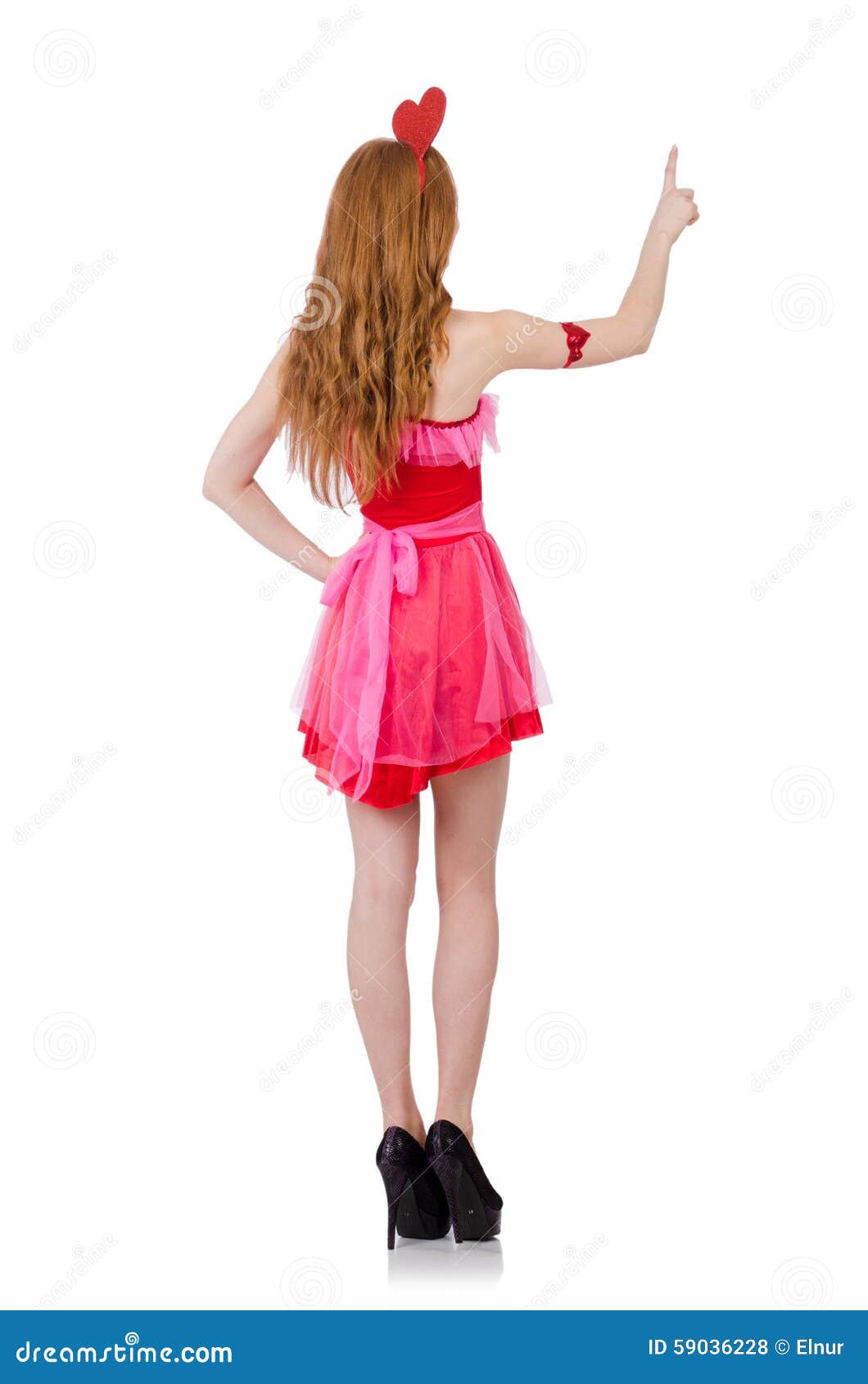 Pretty Young Model in Mini Pink Dress Isolated on Stock Photo - Image ...