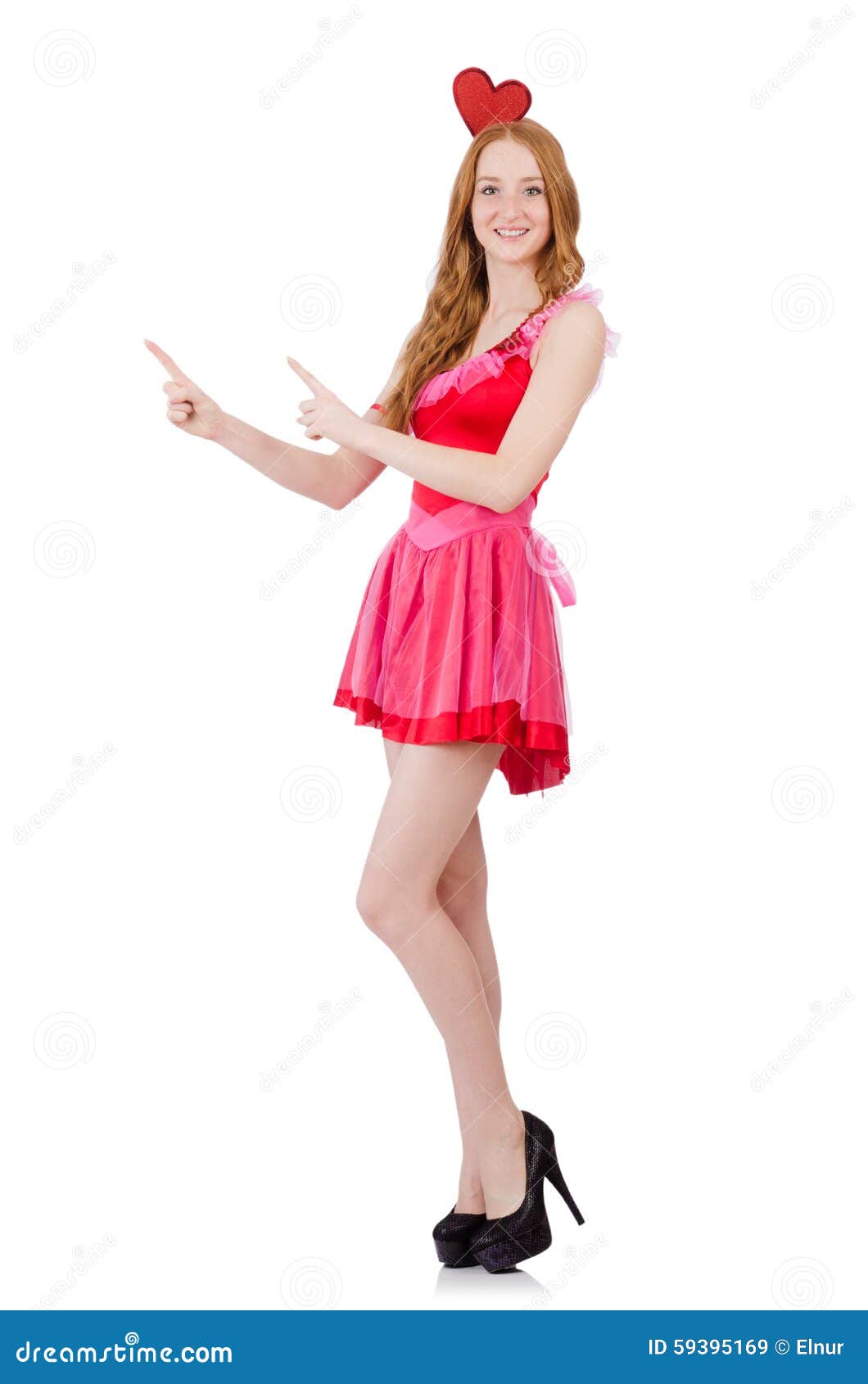 Pretty Young Model in Mini Pink Dress Isolated on Stock Image - Image ...