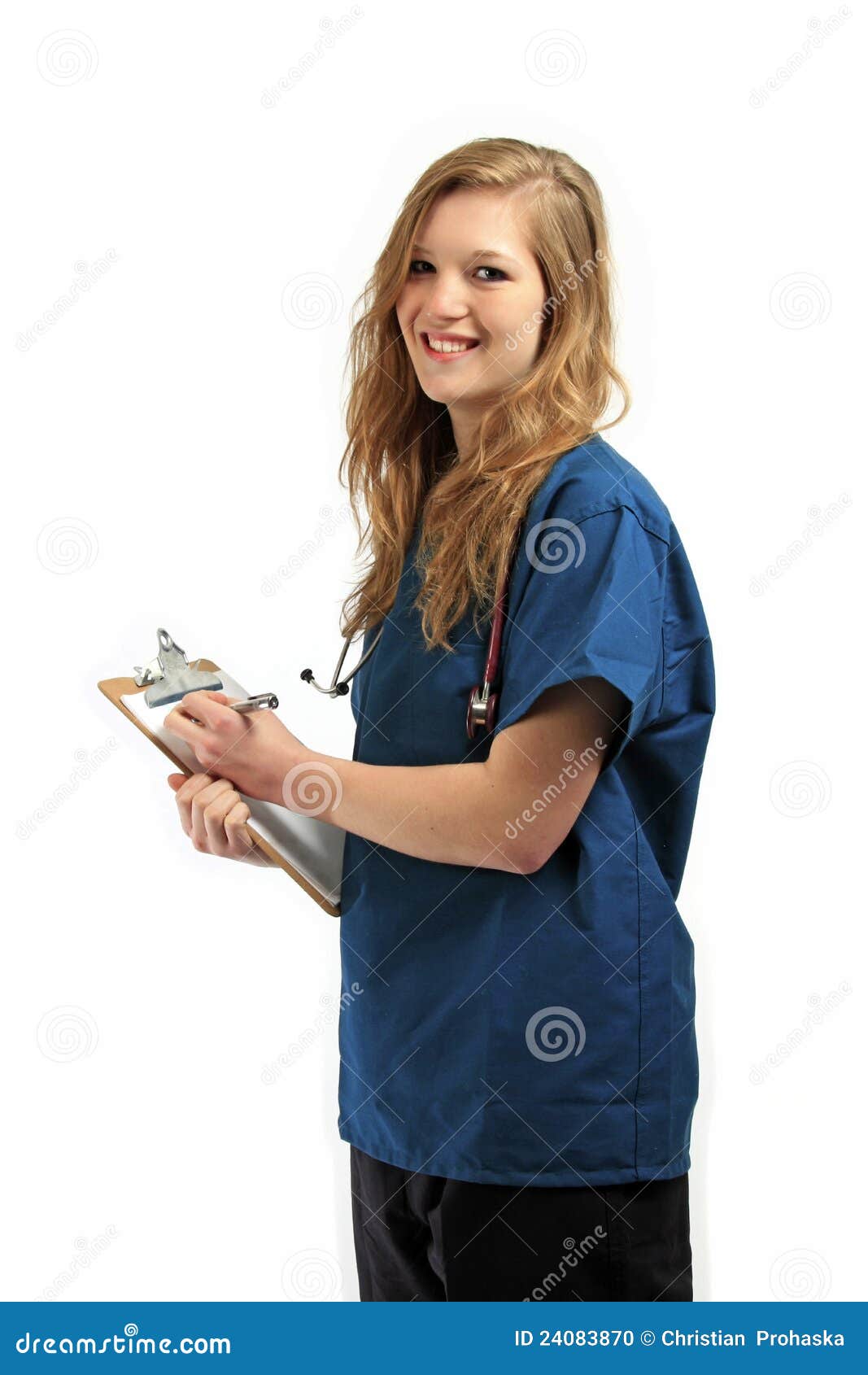 Pretty, young nurse stock photo. Image of caregiver, uniform - 24083870