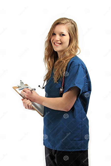 Pretty, young nurse stock photo. Image of caregiver, uniform - 24083870