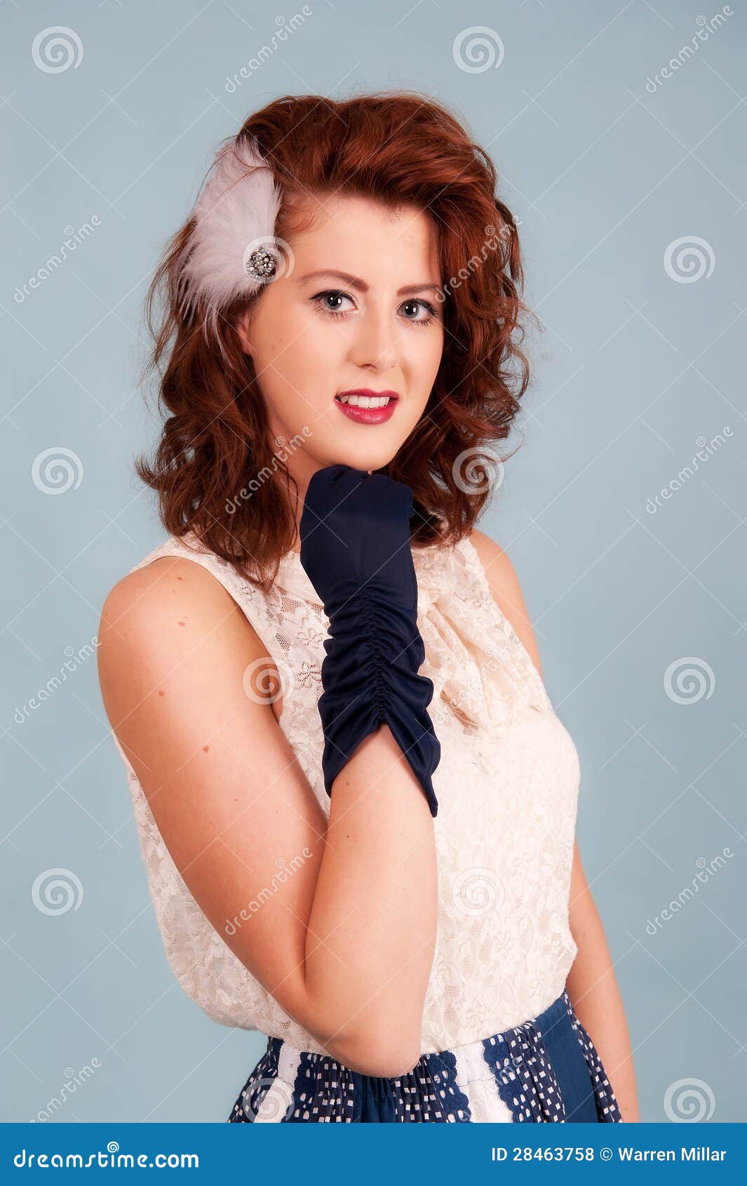 Pretty Young Retro Styled Female Stock Photo - Image of glamorous ...