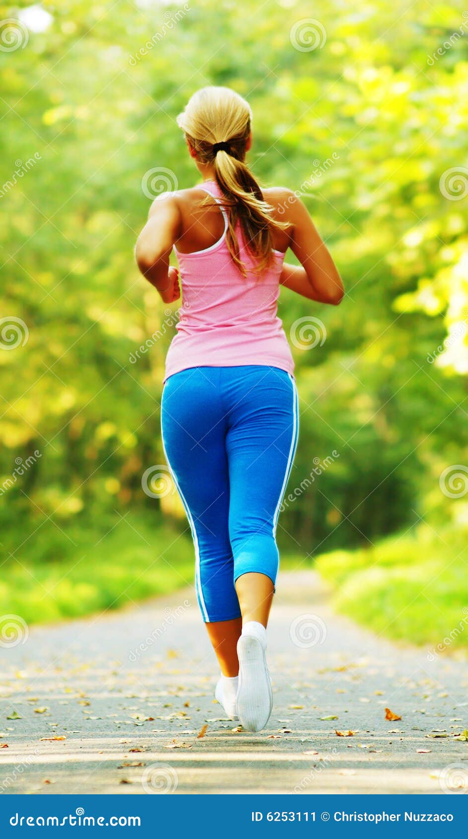 Pretty Young Runner stock image. Image of path, forest - 6253111