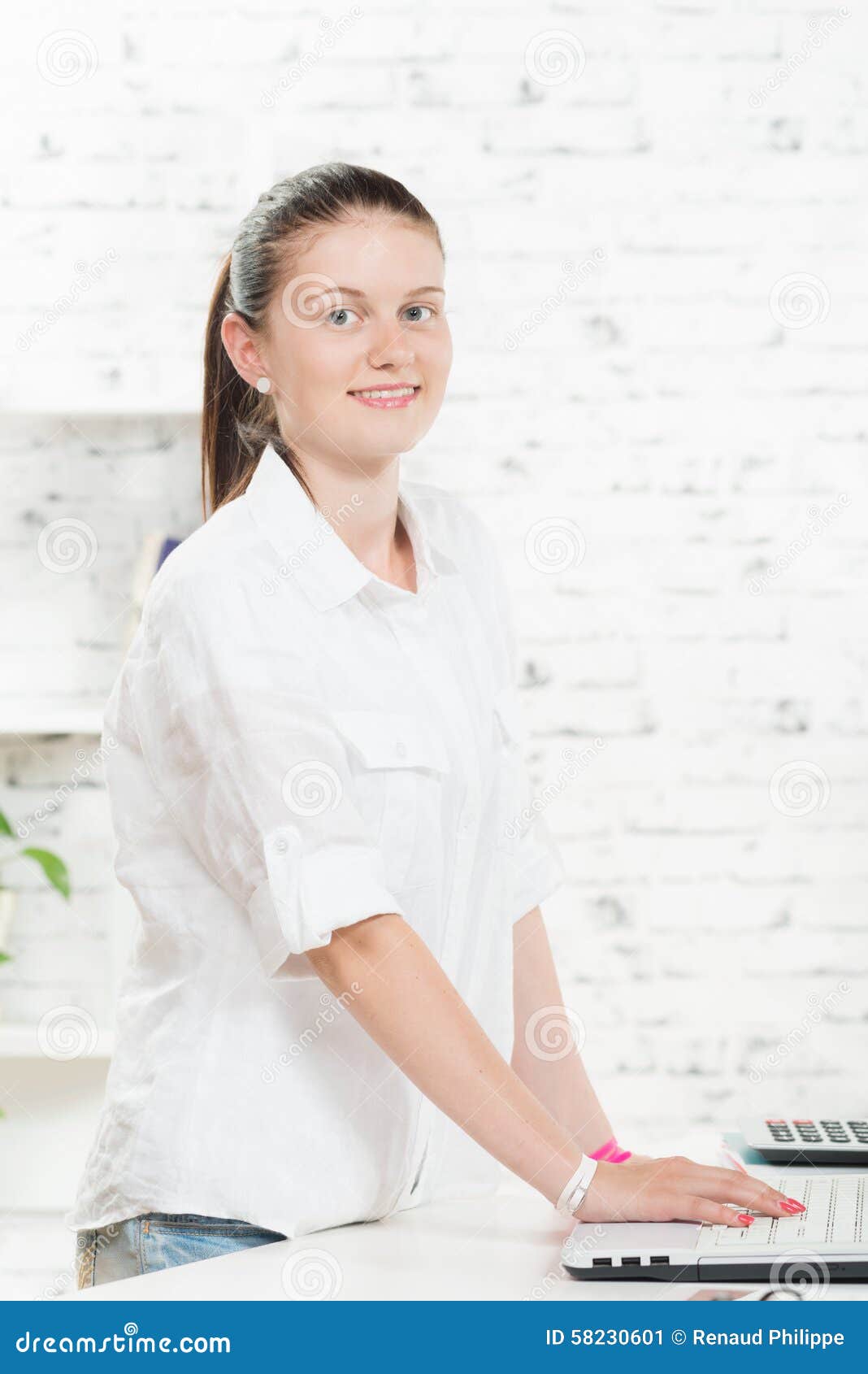 Pretty young secretary stock image. Image of businesswoman - 58230601