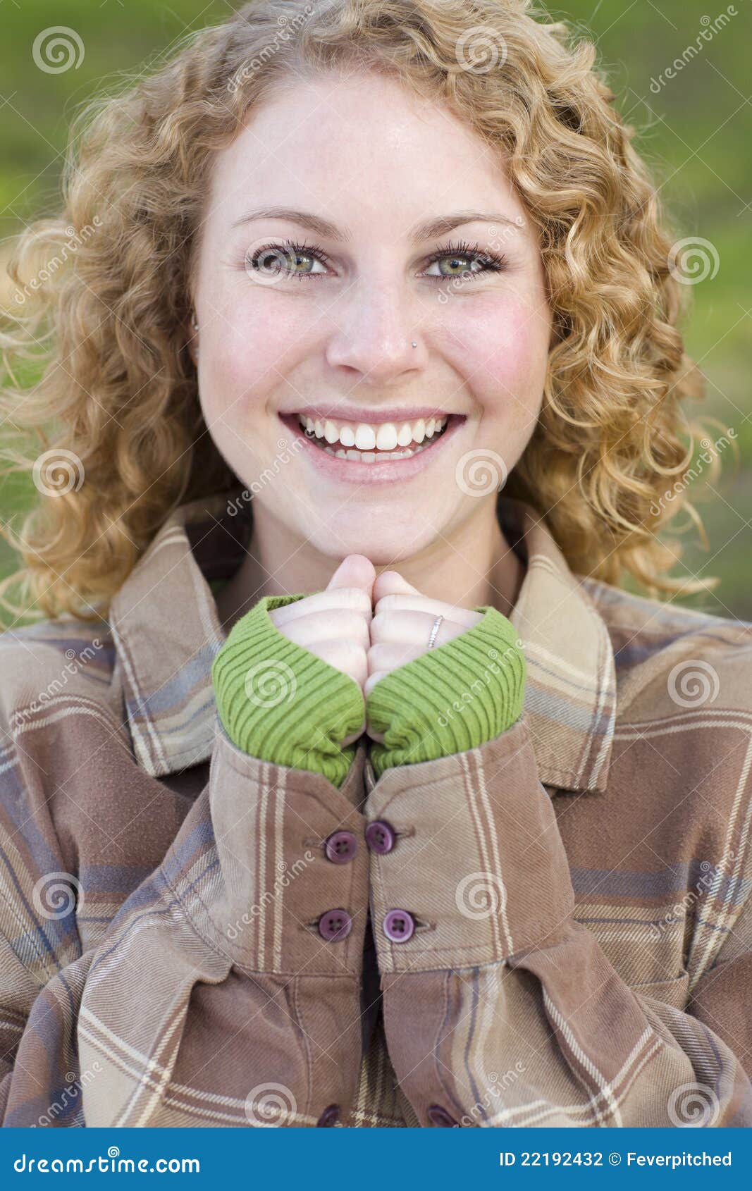 Pretty Young Smiling Woman Portrait Stock Photo - Image of hair, blond ...