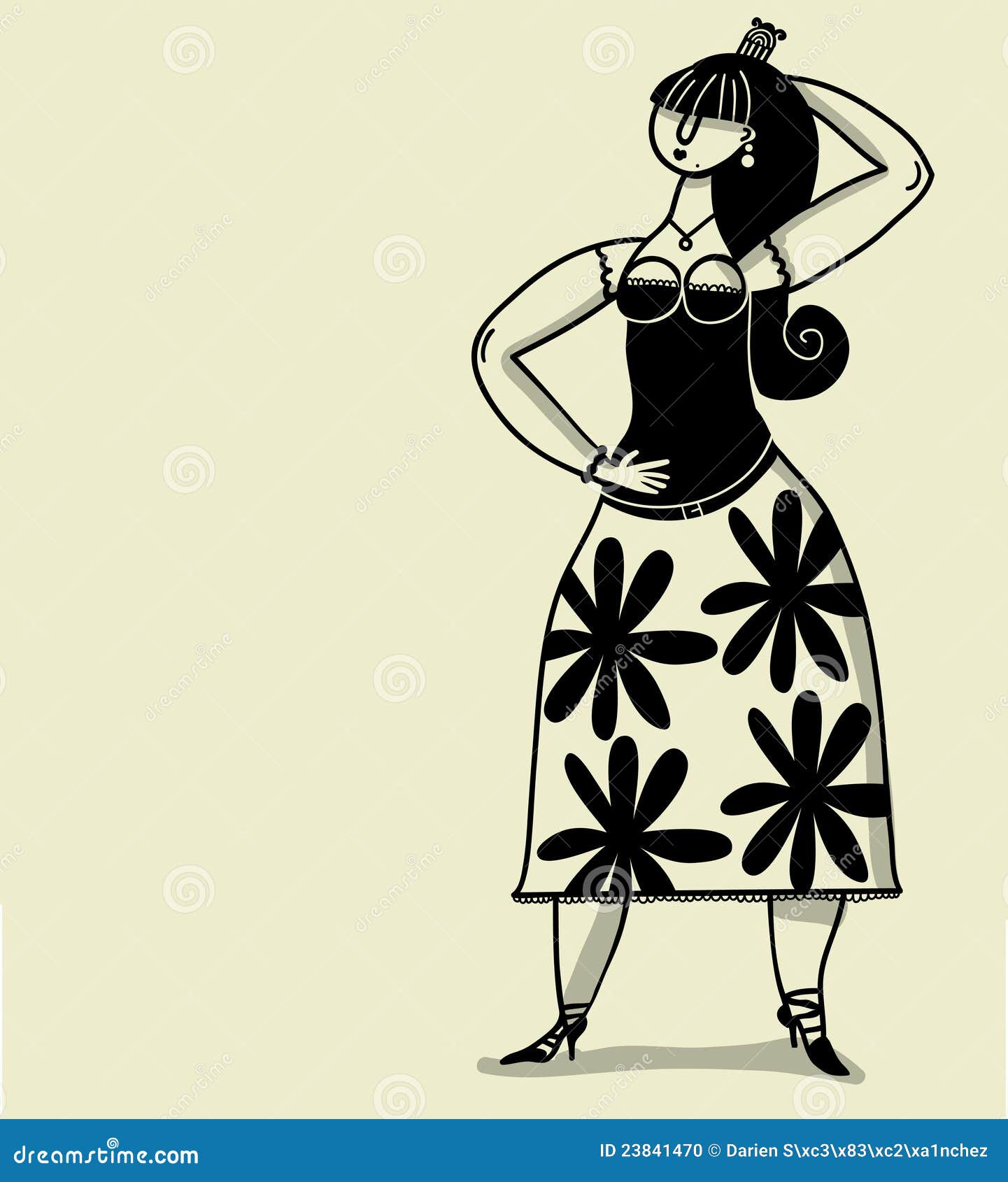 Pretty young spanish woman stock illustration. Illustration of face ...