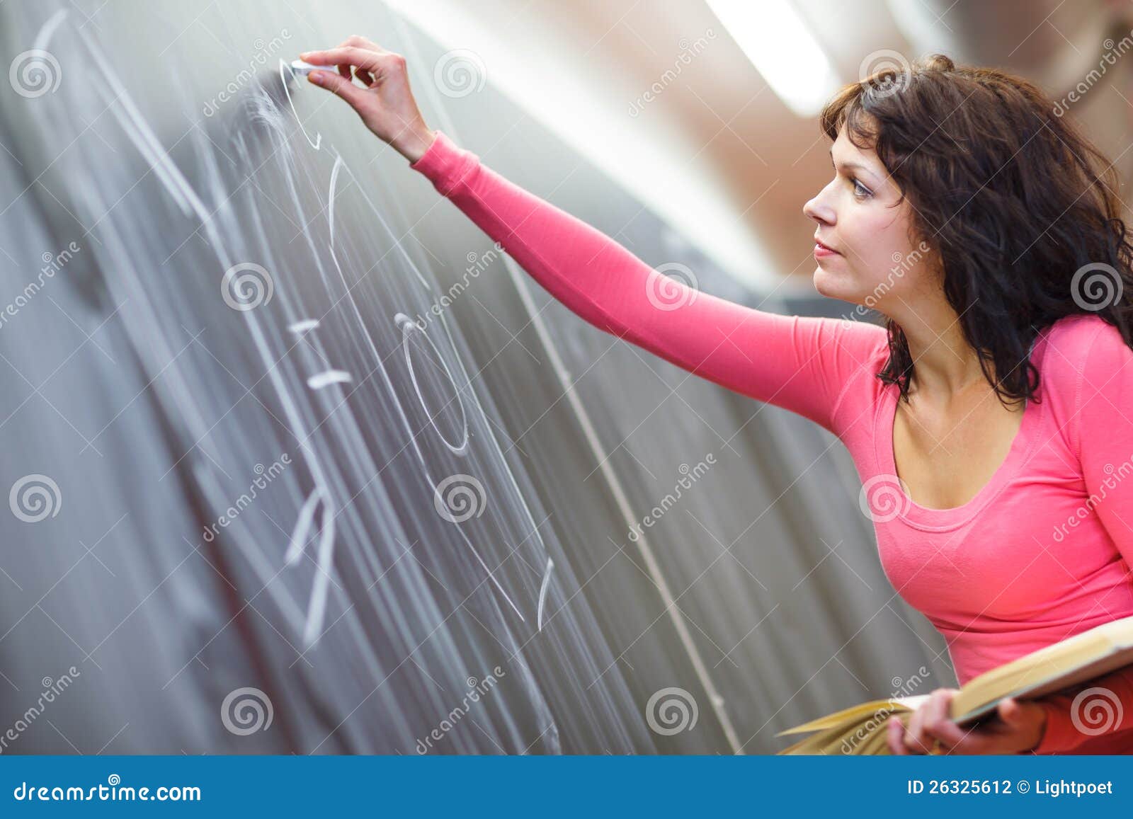 Pretty young teacher stock photo. Image of high, chalkboard - 26325612