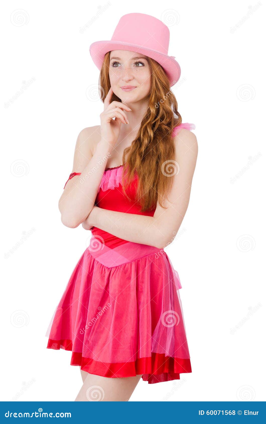 Pretty Young Wizard in Mini Pink Dress Isolated on Stock Photo - Image ...