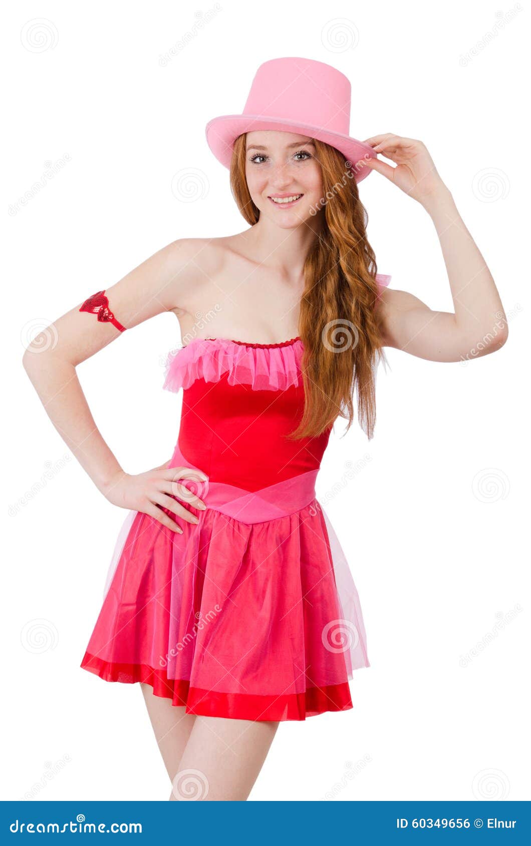 Pretty Young Wizard in Mini Pink Dress Isolated on Stock Photo - Image ...