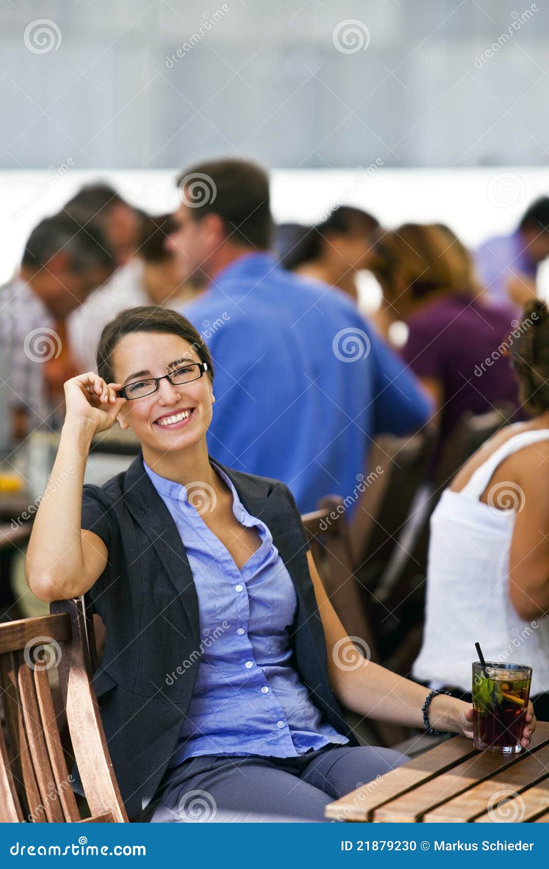 Pretty Young Woman Enjoys Her Break from Work Stock Photo - Image of ...