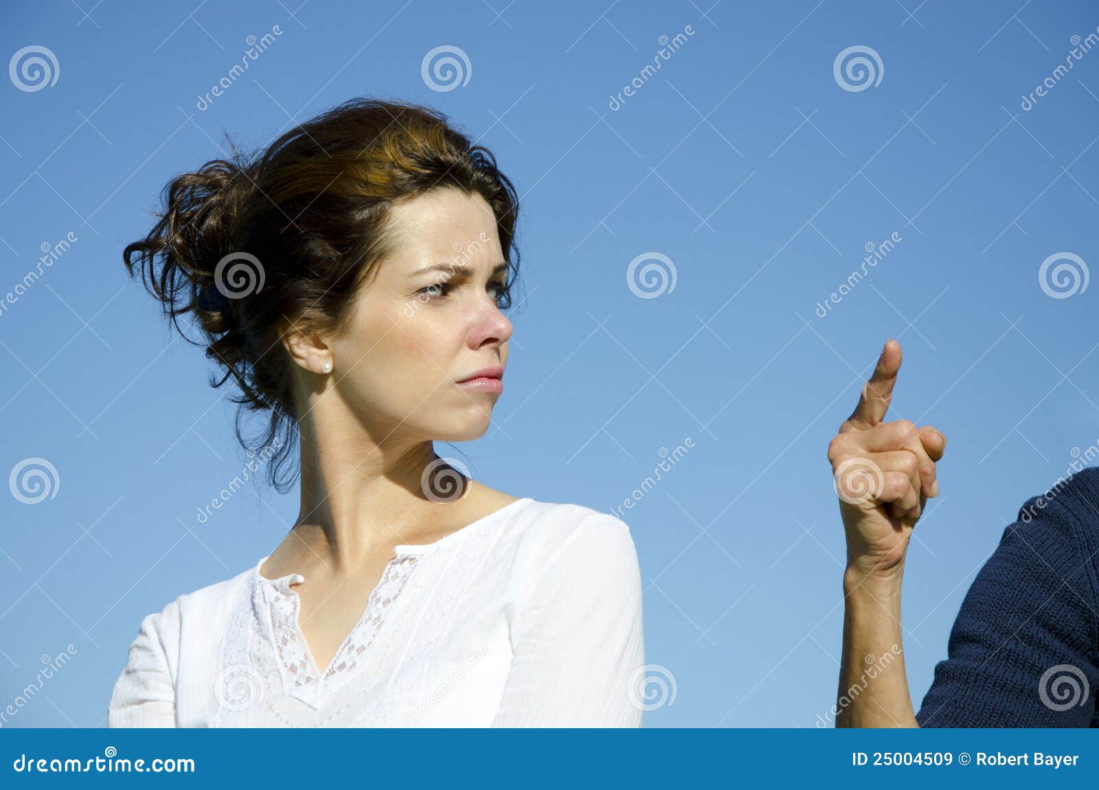 Pretty Young Woman Facing Accusation Stock Image - Image of face ...