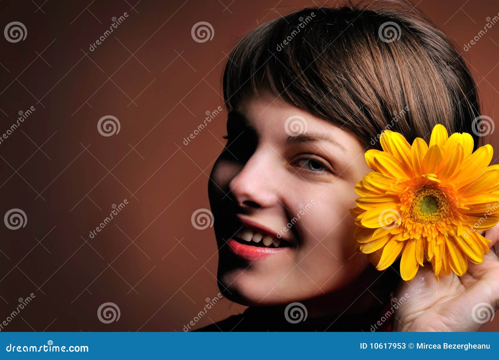 Pretty Young Woman With Flowers Stock Image Image Of Model
