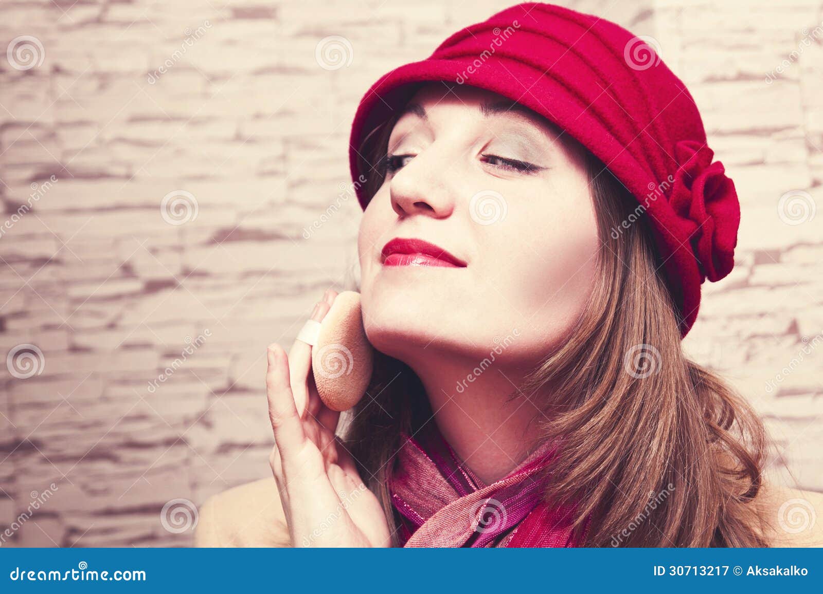 Pretty Young Woman Gets Powder Stock Image - Image of glamour, portrait ...