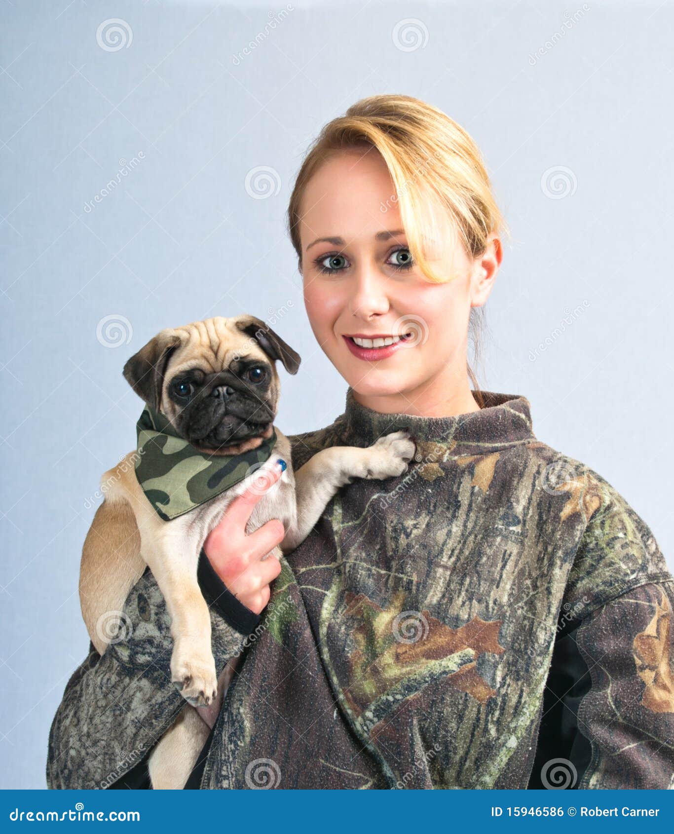 Pretty Young Woman with Her Pet Pug Stock Photo - Image of happiness ...