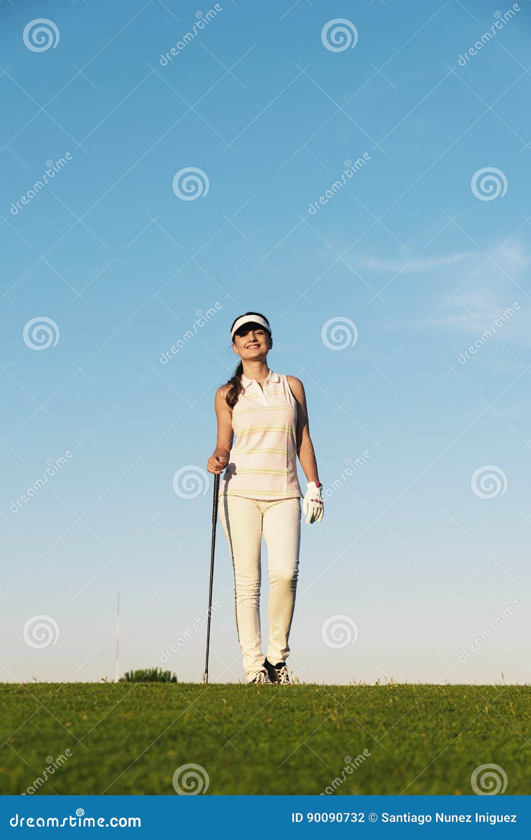 Pretty Young Woman Playing Golf. Stock Photo - Image of portrait ...