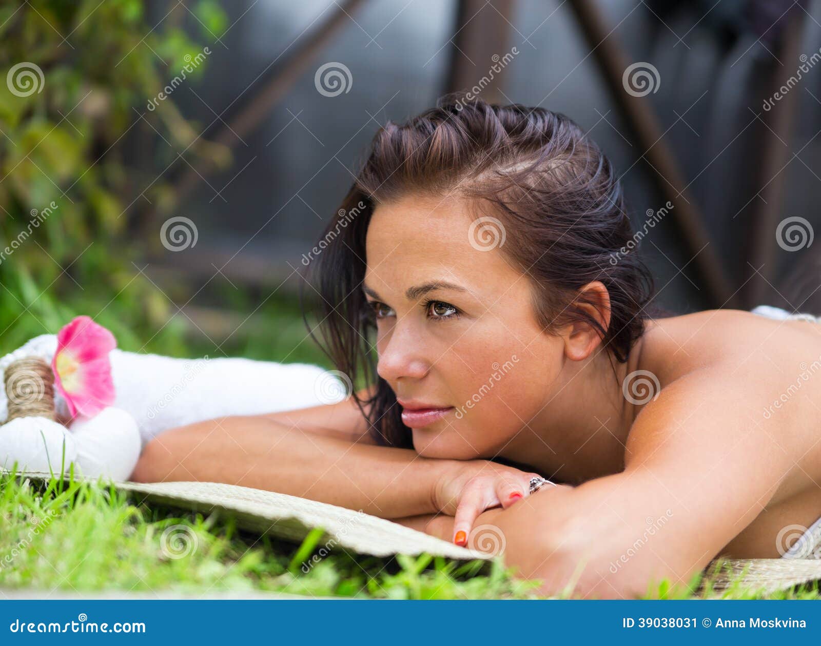 Pretty young woman relax stock image. Image of eyes, female - 39038031