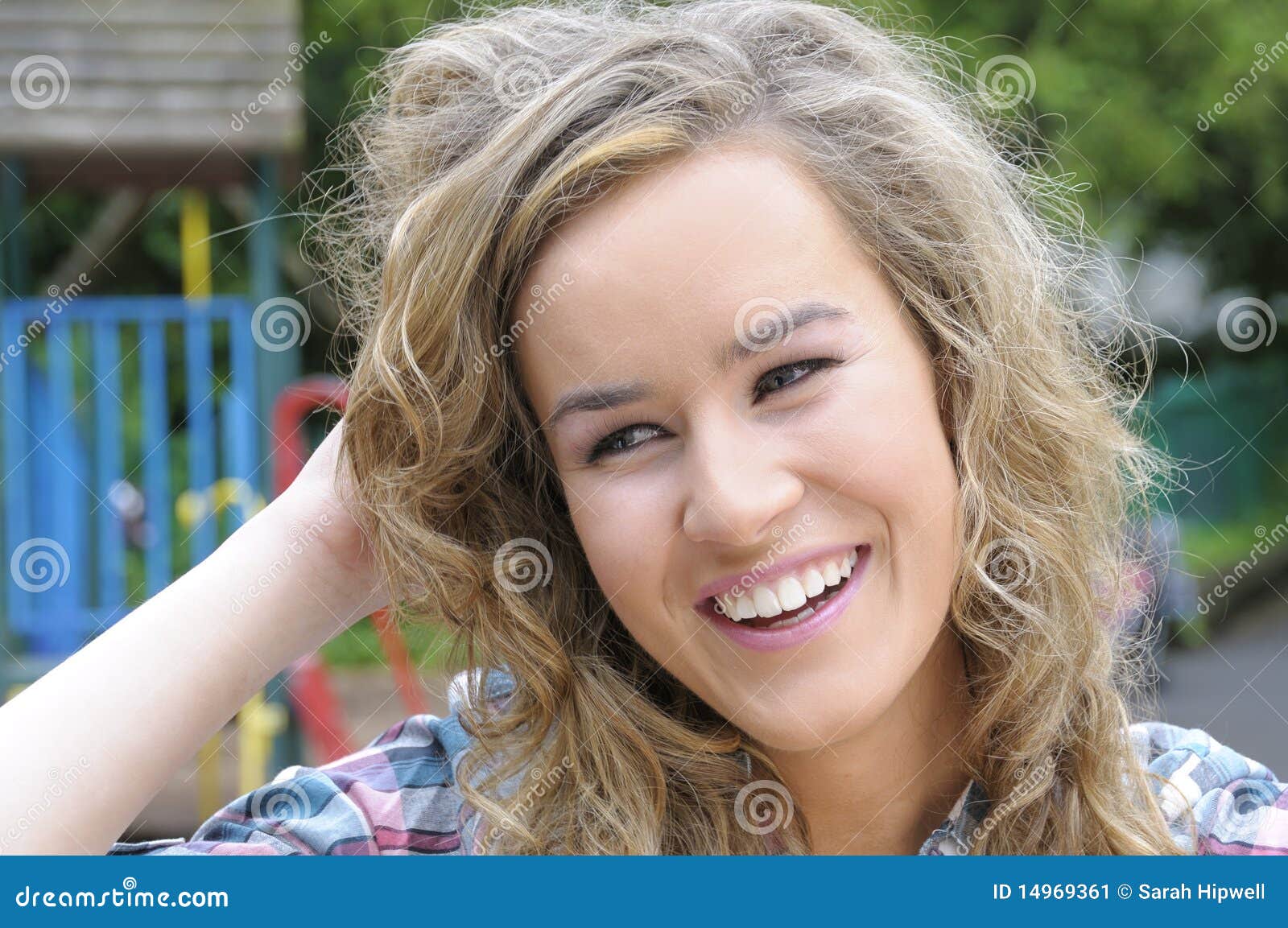 Pretty young woman smiling stock image. Image of female - 14969361