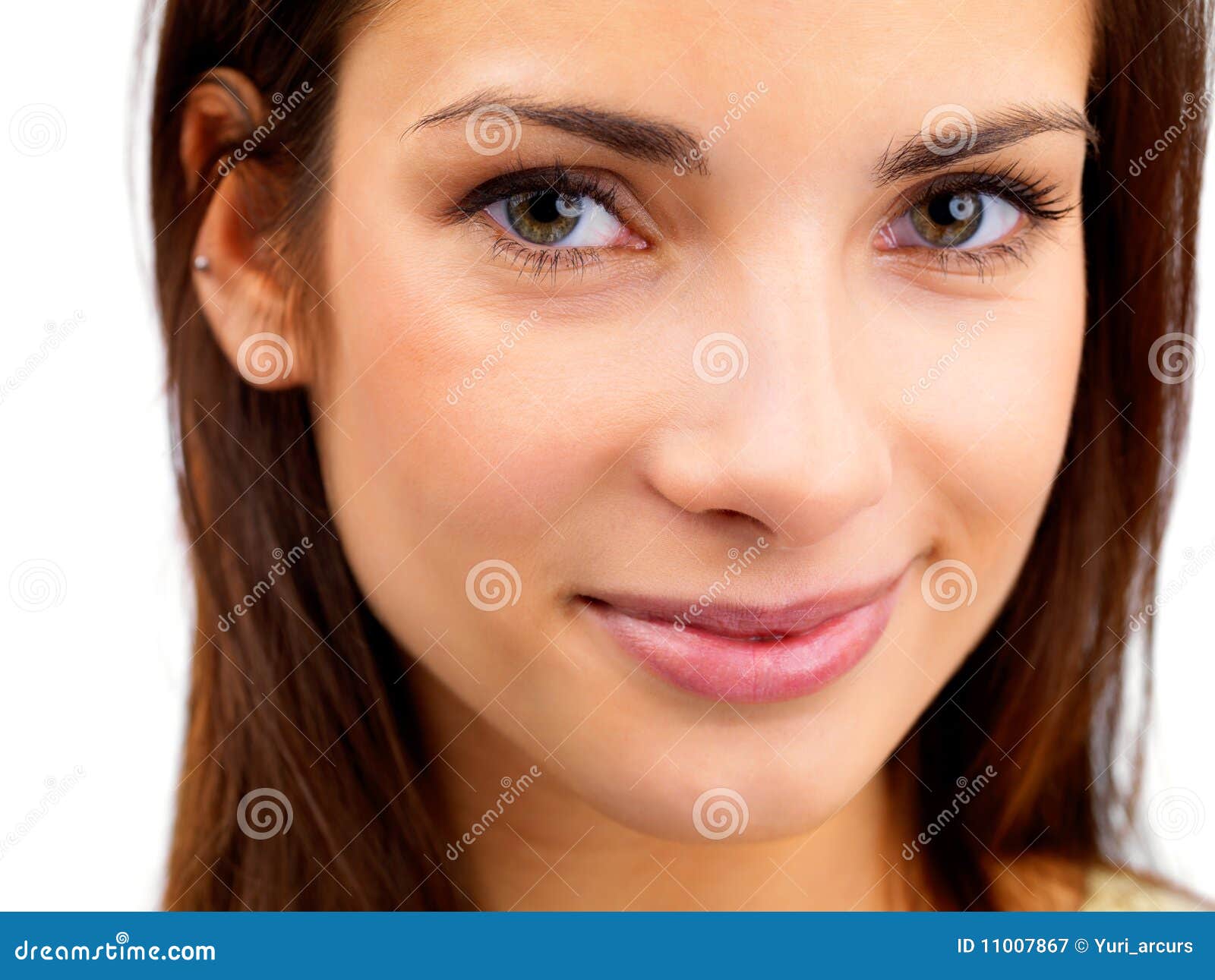 Pretty Young Woman Smiling Over White Stock Image - Image of adult ...