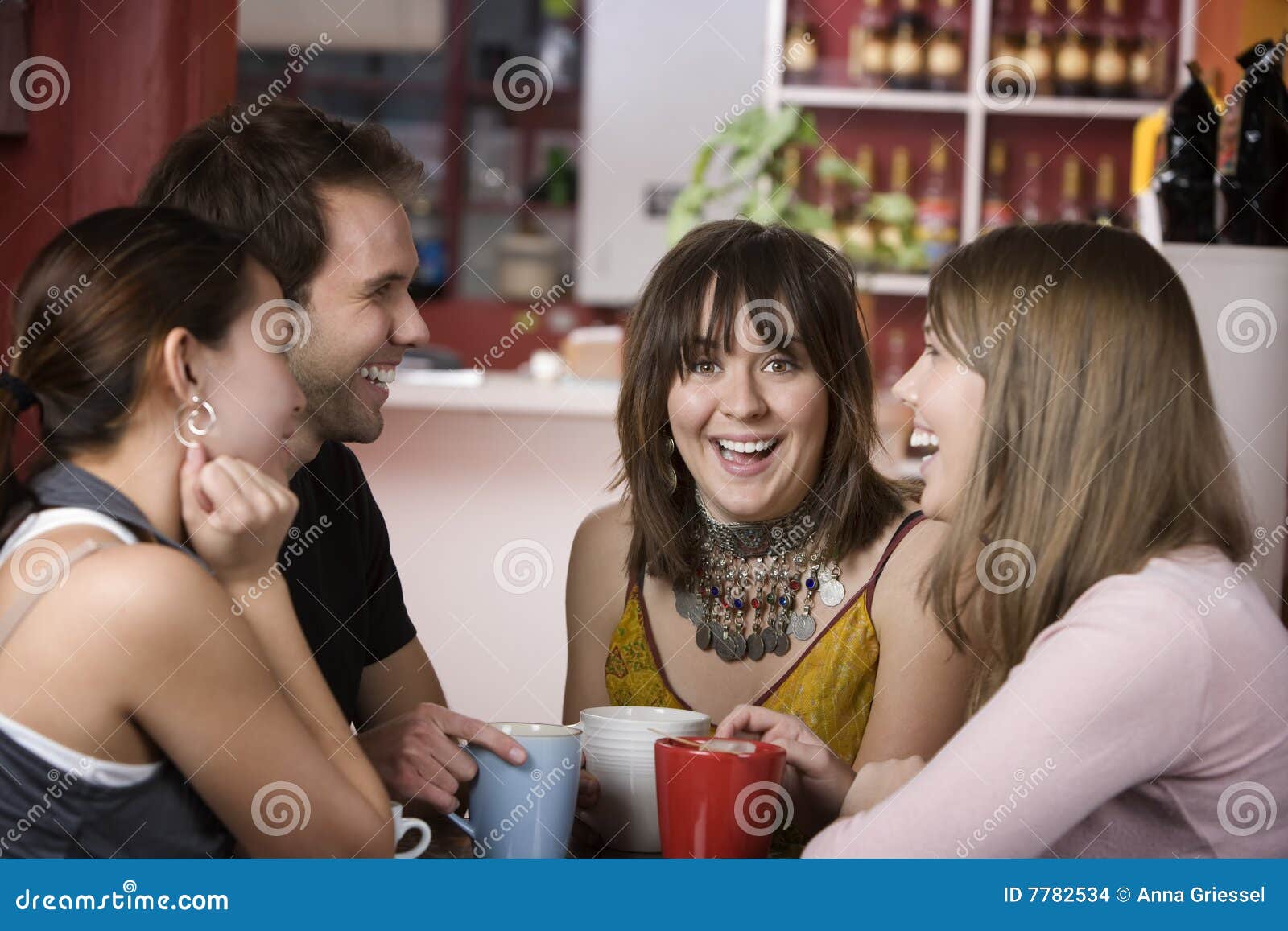Pretty Young Woman Surrounded by Friends Stock Photo - Image of women ...