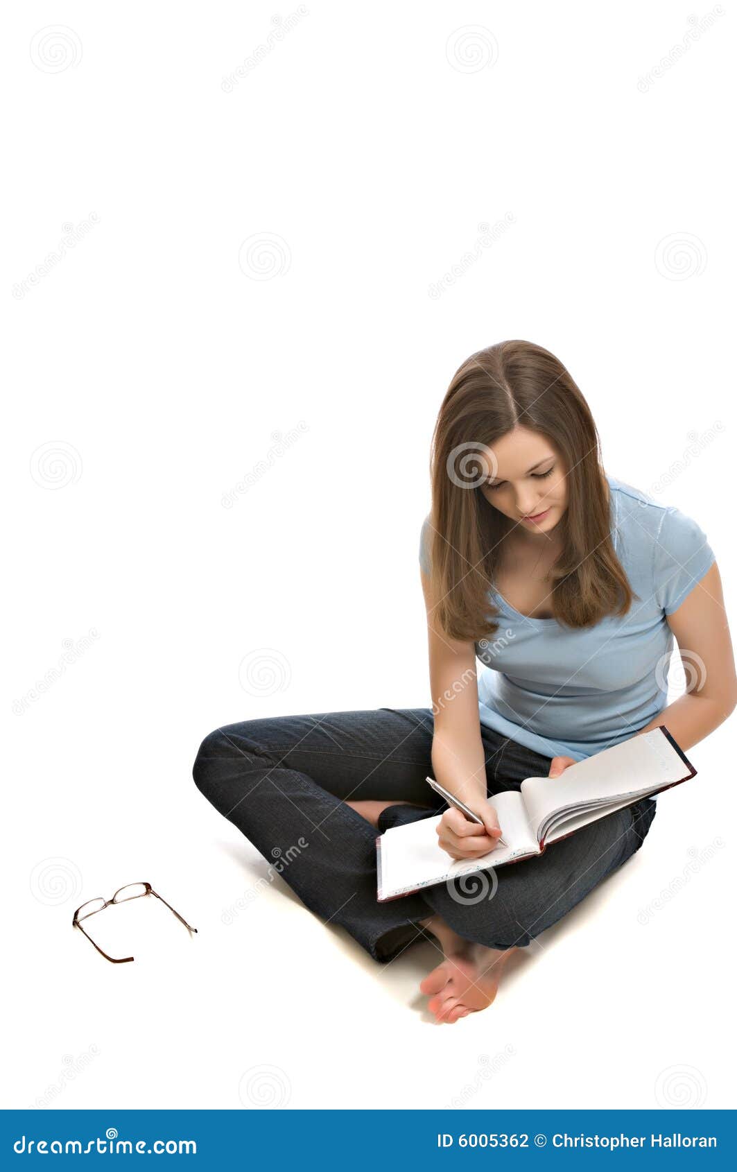 Pretty Young Woman Taking Notes Stock Photo - Image of adult, student ...