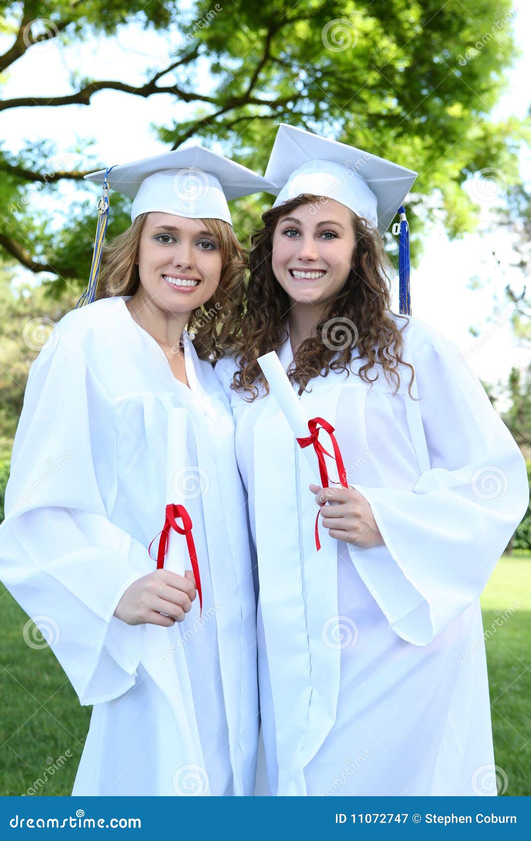 Pretty Young Women at Graduation Stock Image - Image of diploma ...