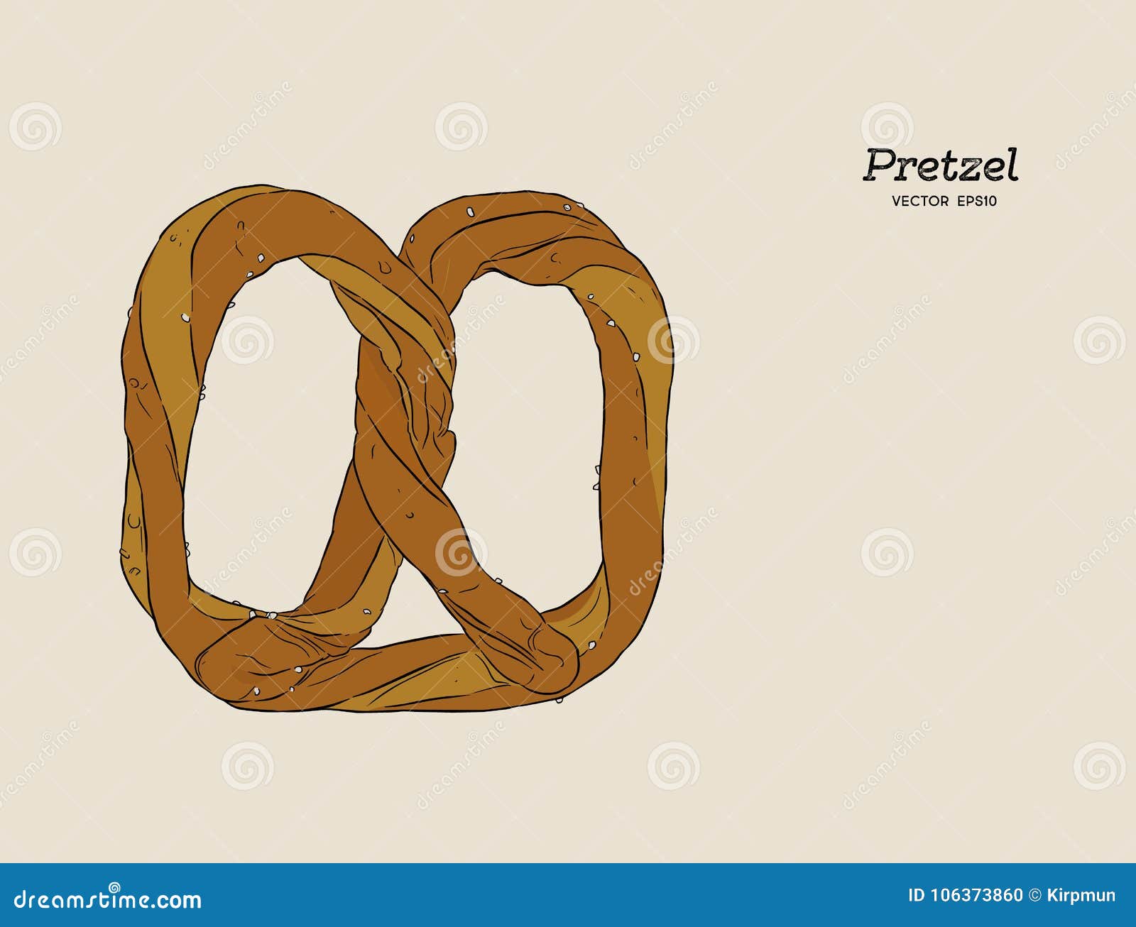 Pretzel . Bakery .hand Draw Sketch Vector. Stock Vector - Illustration ...