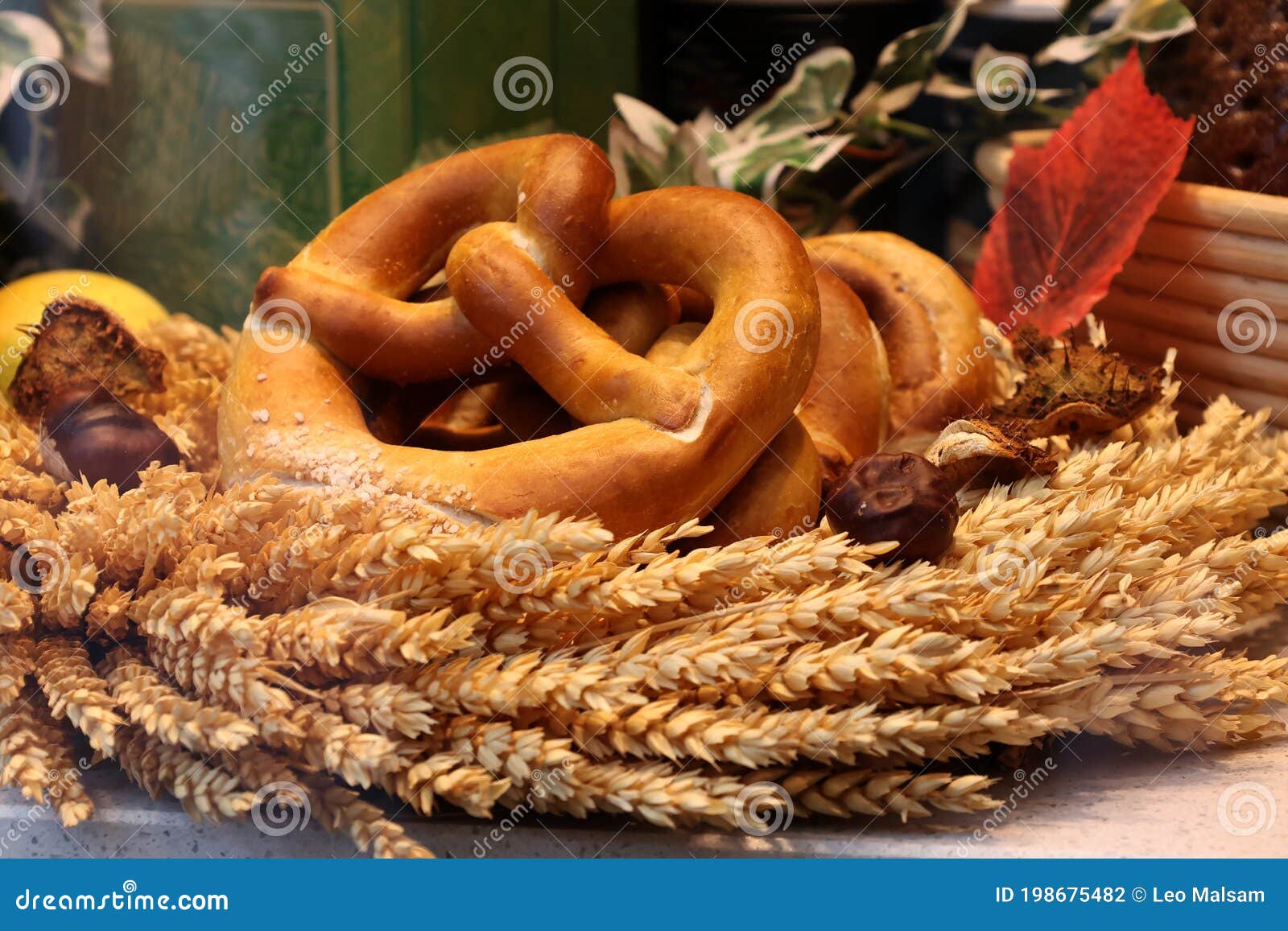 Pretzel Behind the Window of a Bakery Stock Photo - Image of aged, fall ...