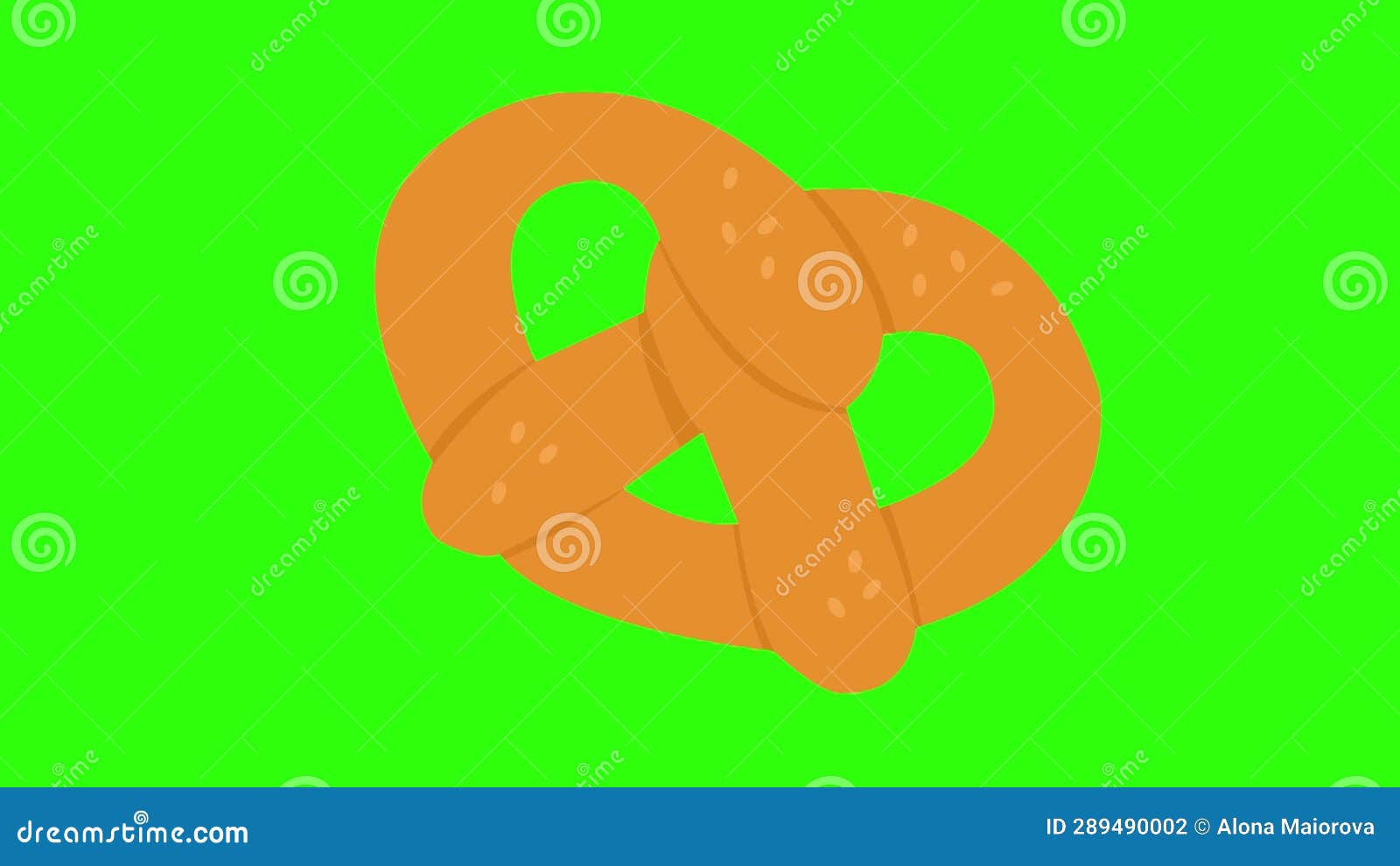 Pretzel on chroma key stock footage. Video of cartoon - 289490002