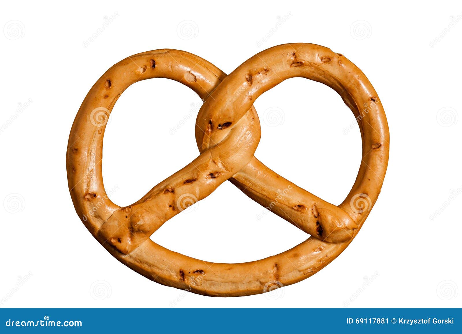 Pretzel Isolated on White Background. Clipping Path Stock Image - Image ...
