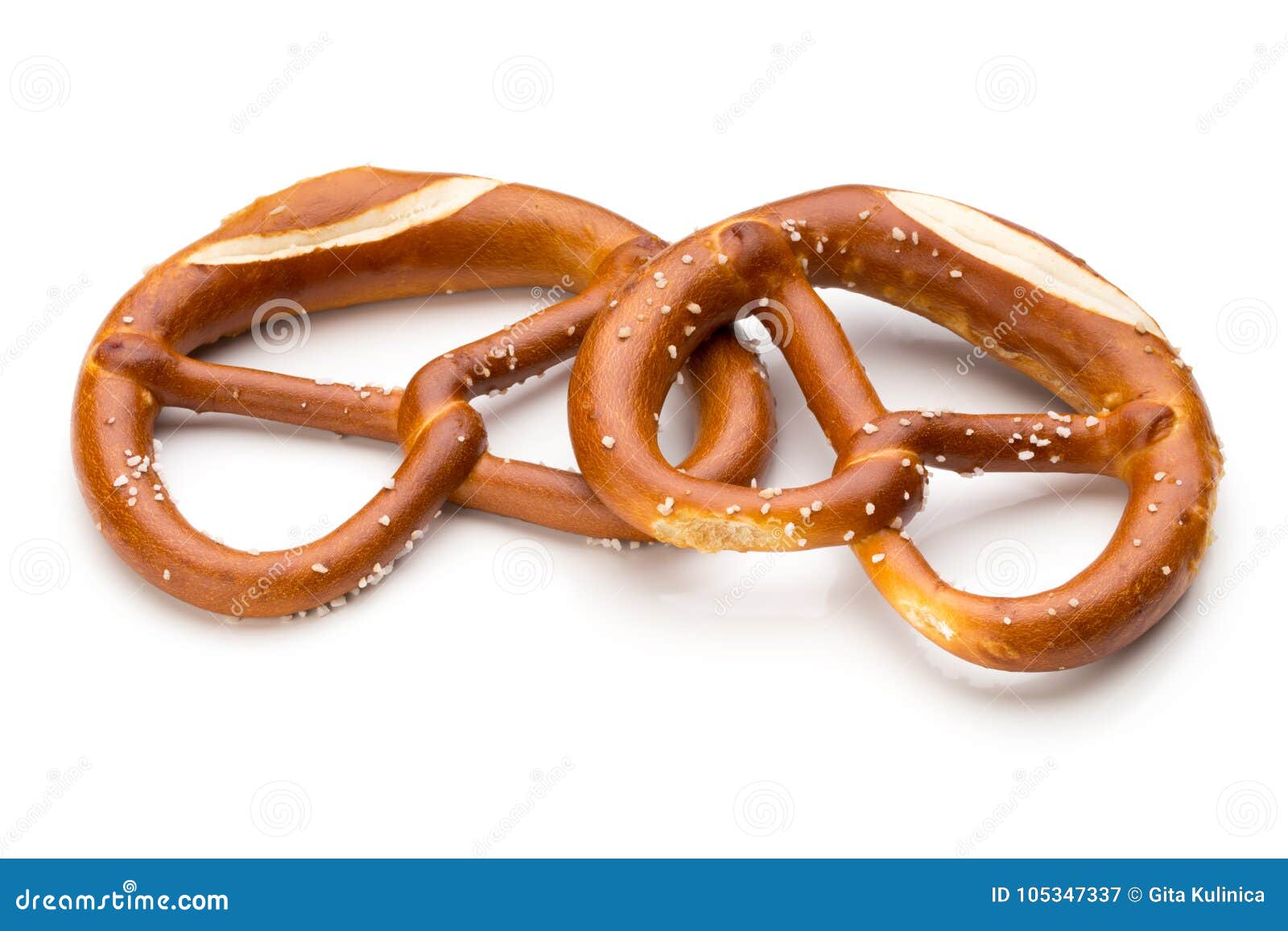 Pretzel Isolated on White. Fresh Fragrant Brezel Top View. Stock Image ...