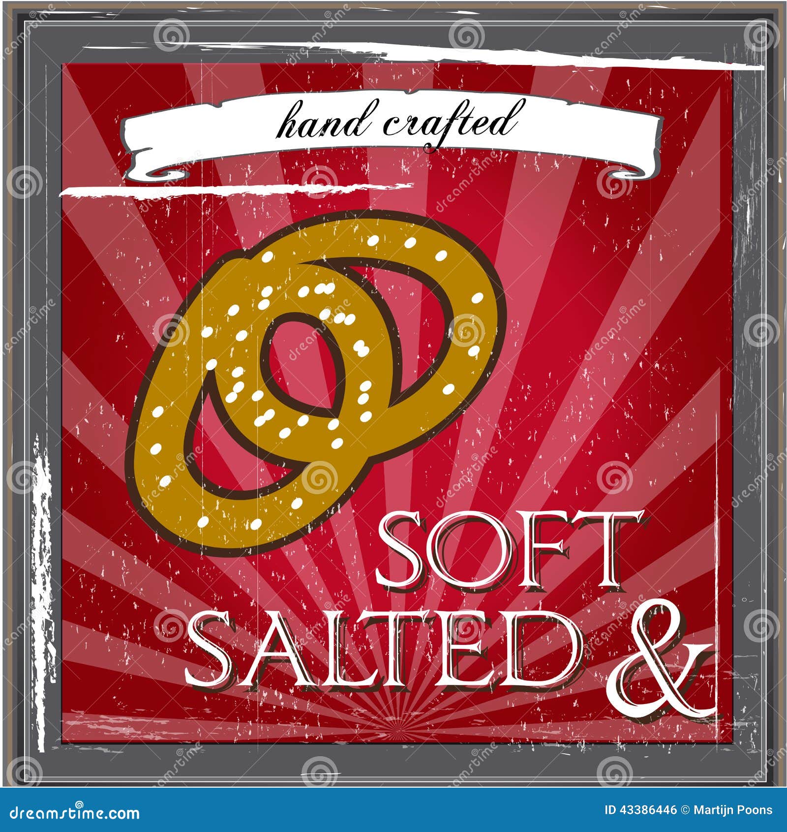 Pretzel poster stock vector. Illustration of food, vintage - 43386446