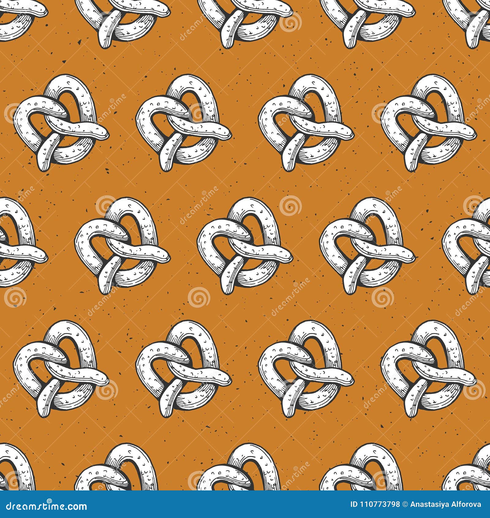 Pretzel seamless pattern stock vector. Illustration of cooking - 110773798