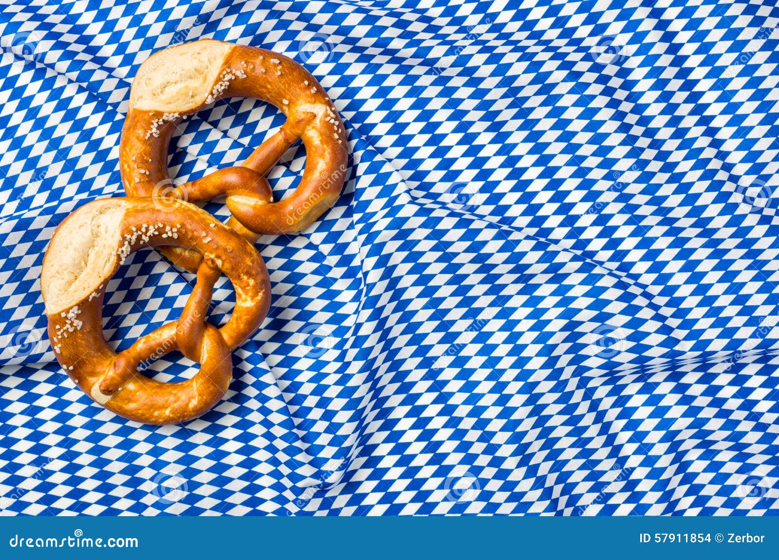 Pretzels on a Bavarian Diamond Pattern Stock Photo - Image of garden ...