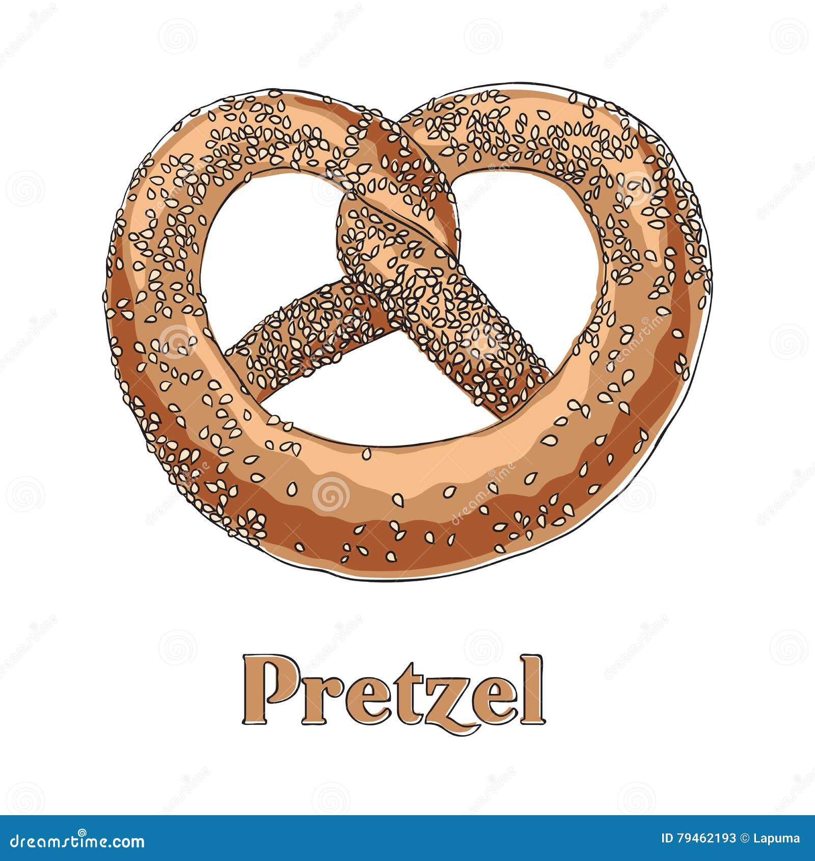 Pretzels. Color Vector Illustration Stock Vector - Illustration of ...